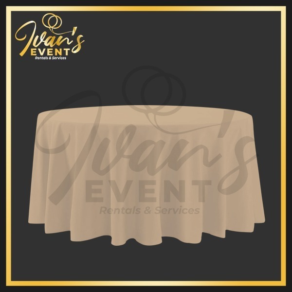 Beige Round Tablecloth - Ivan's Events | Rentals & Services