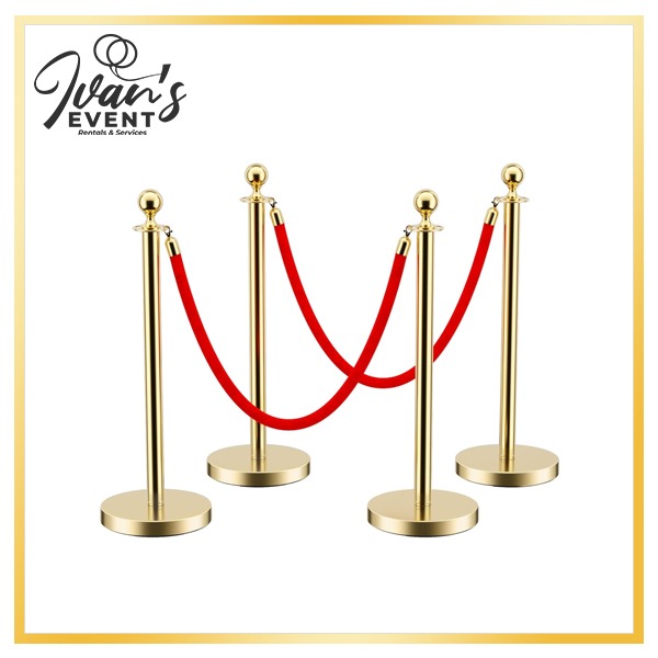Rope & Pole Red each set - Ivan's Events | Rentals & Services